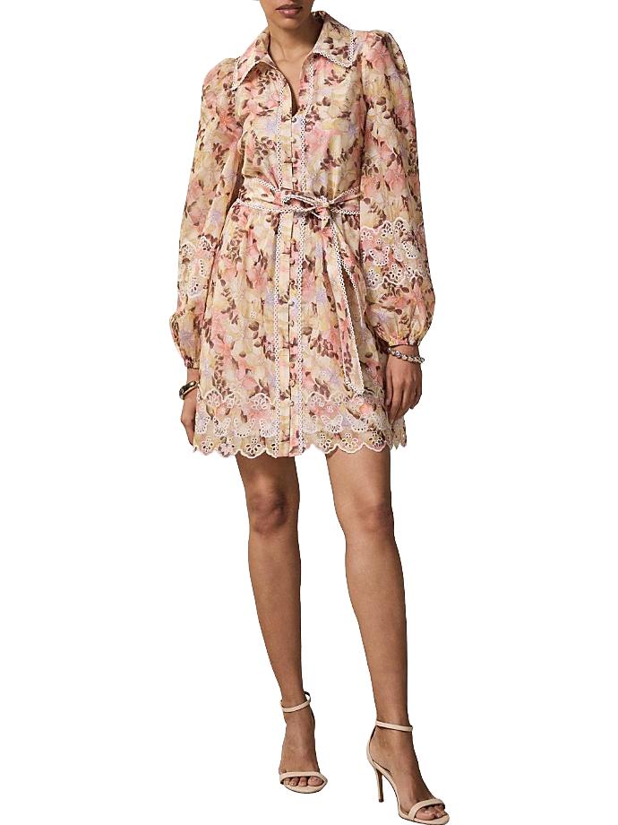 MINT VELVET Mint Velvet Floral Print Dress with Crochet Trim